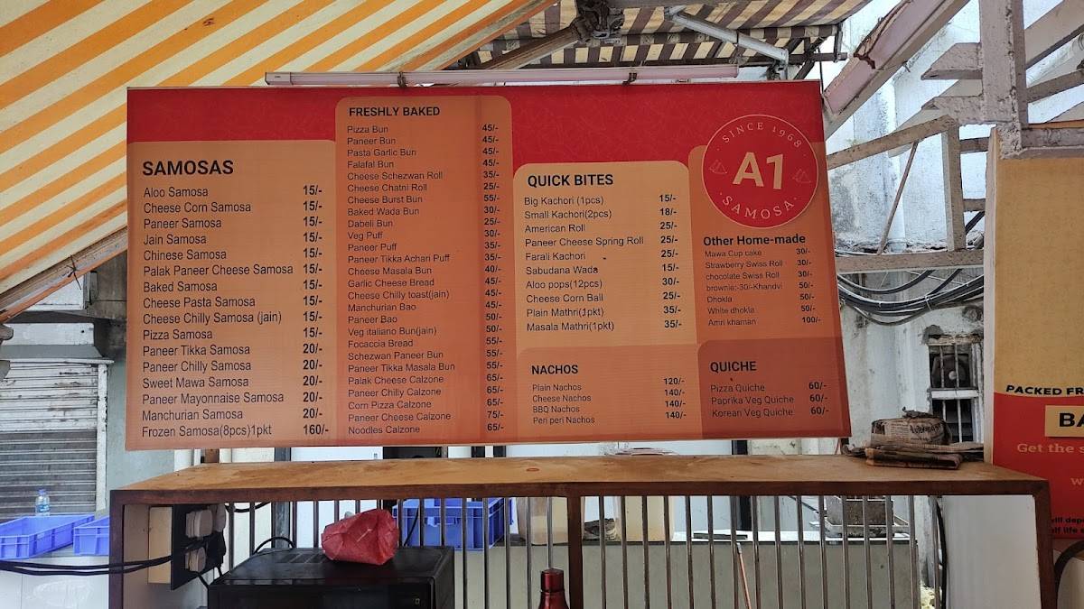 Menu at A1 Samosa, Mumbai, 5A-5