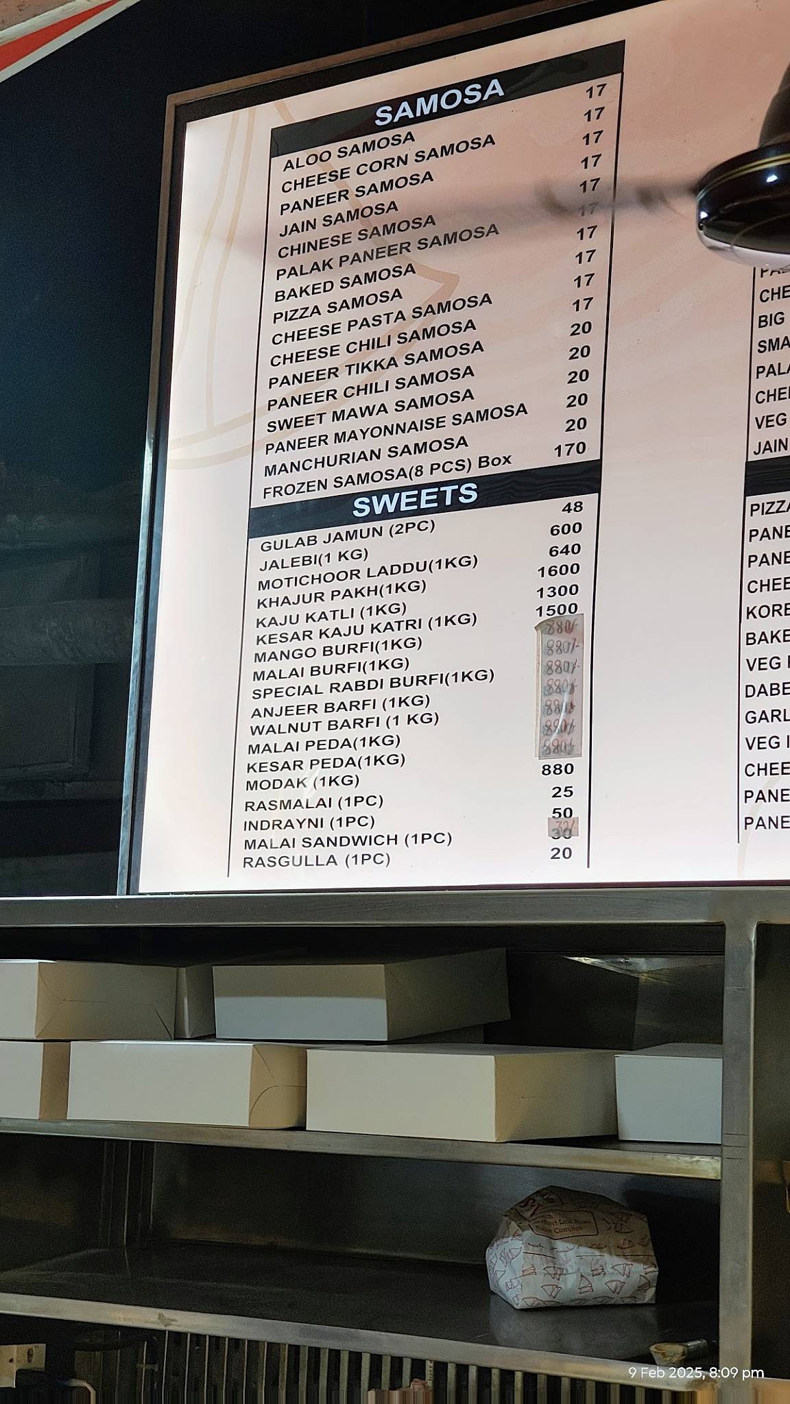 Menu at A1 Samosa, Mumbai, 5A-5