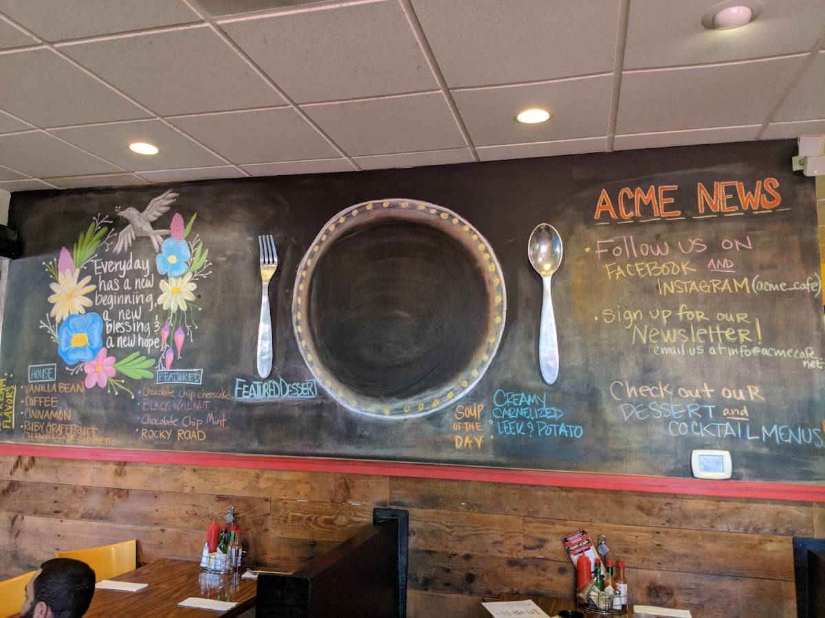Menu at ACME Cafe, Salem
