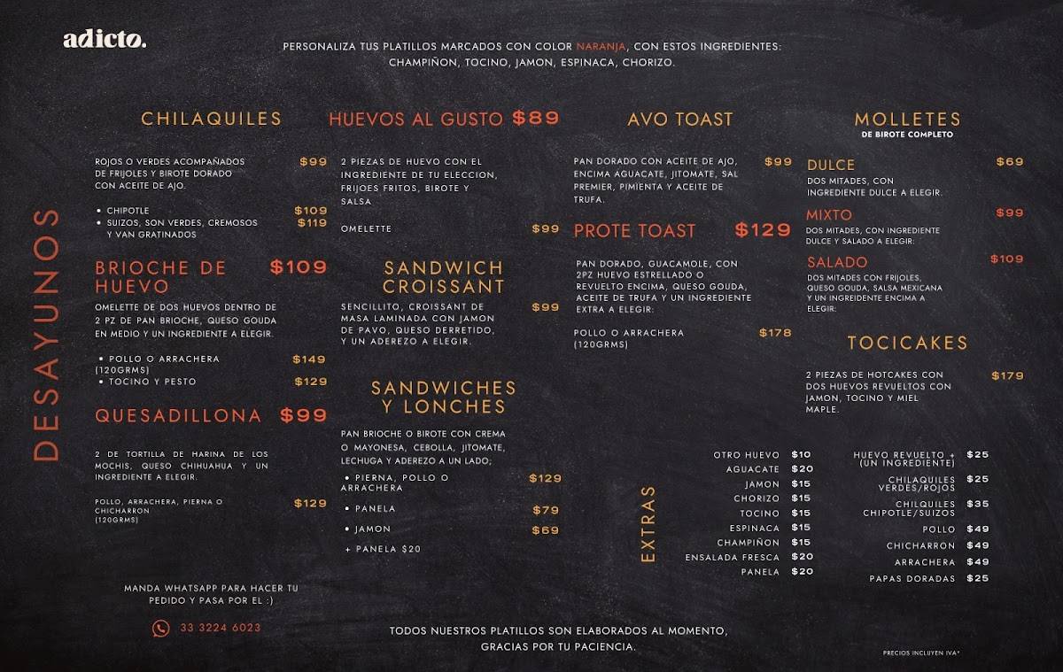 Carta de ADICTO CAFE LA MINERVA, Guadalajara