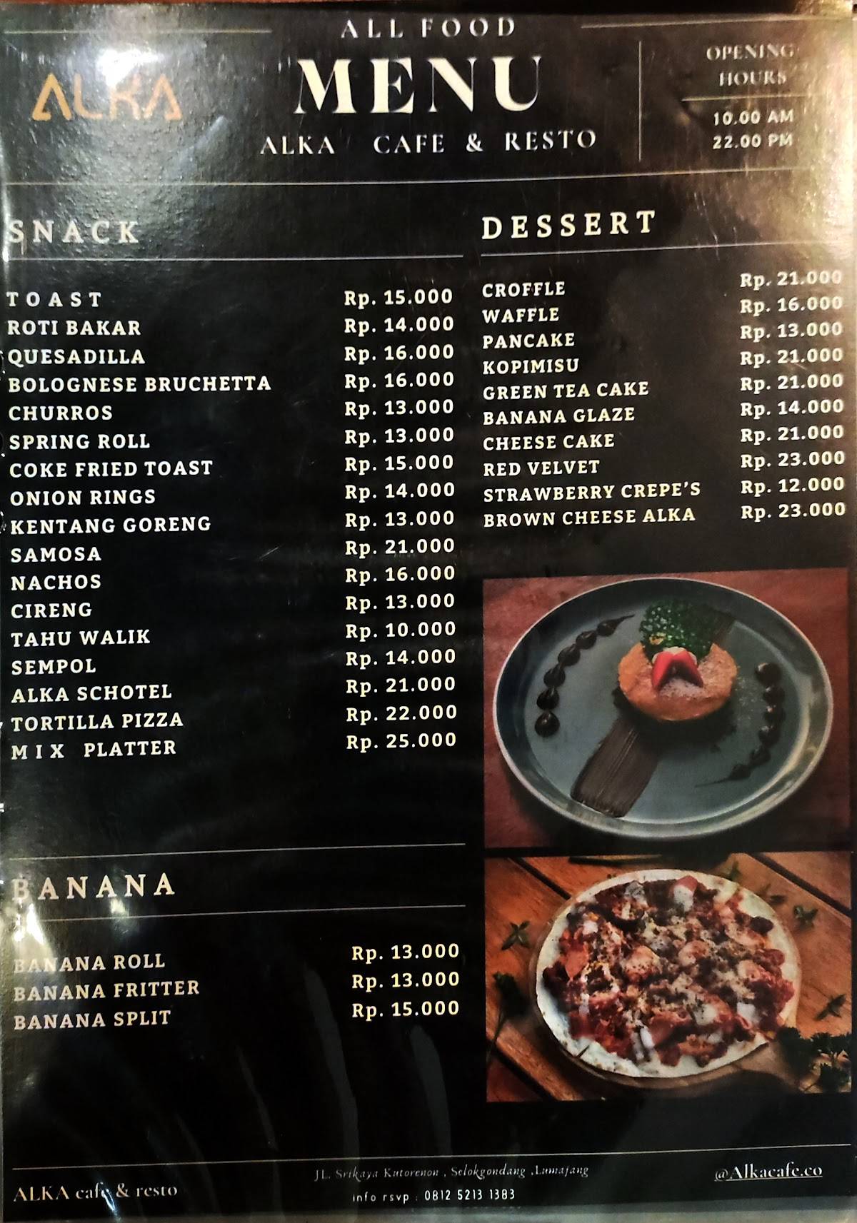 Menu at ALKA CAFE, Lumajang