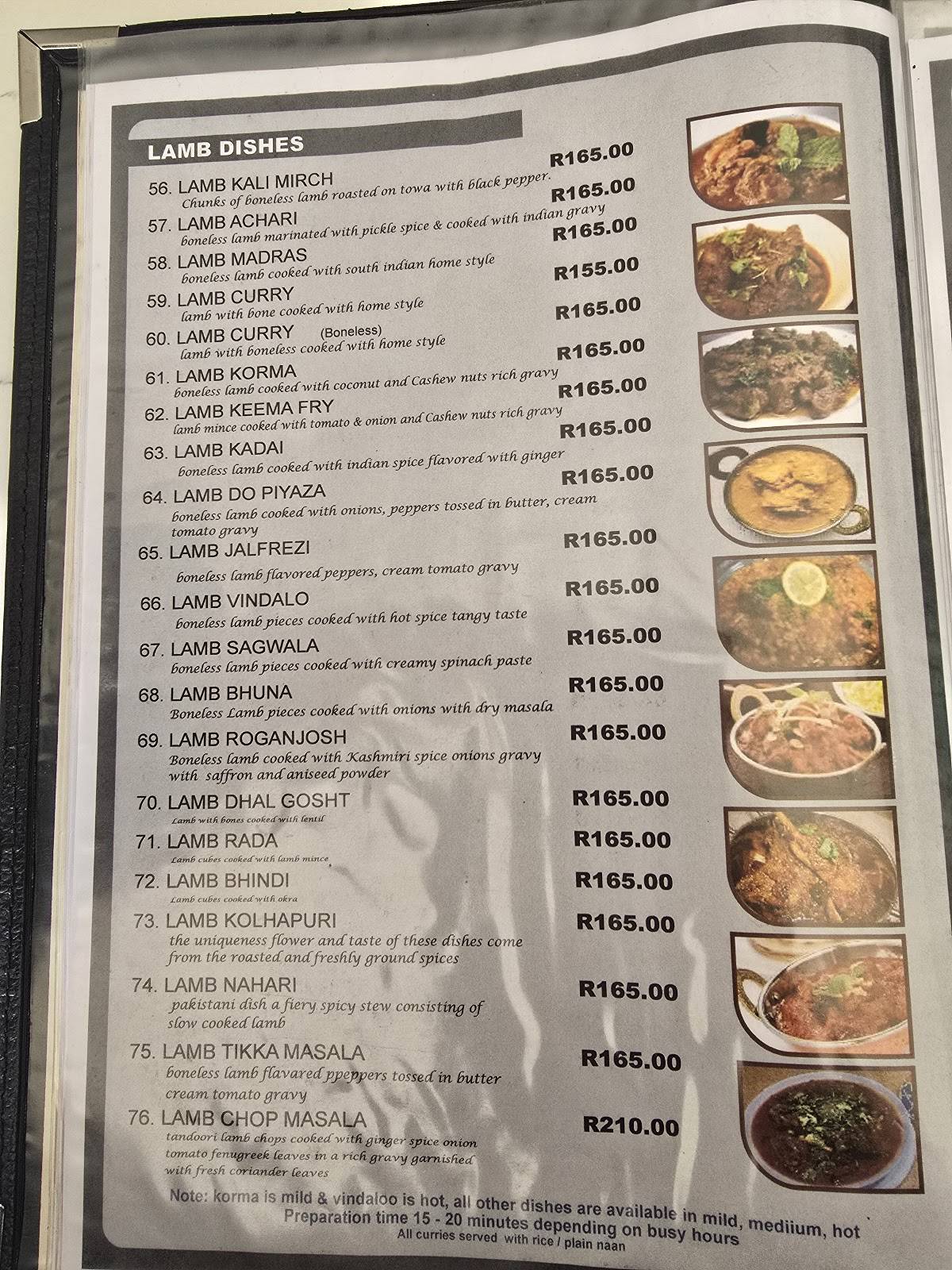 Menu at ASIAN CUISINE INDIAN RESTAURANT CYCAD, Polokwane