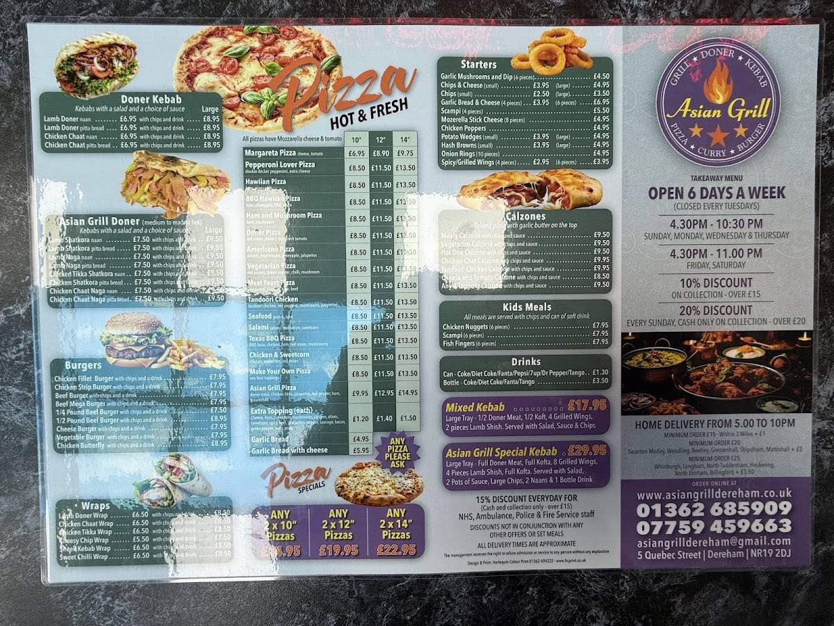 Menu at ASIAN GRILL restaurant, Dereham