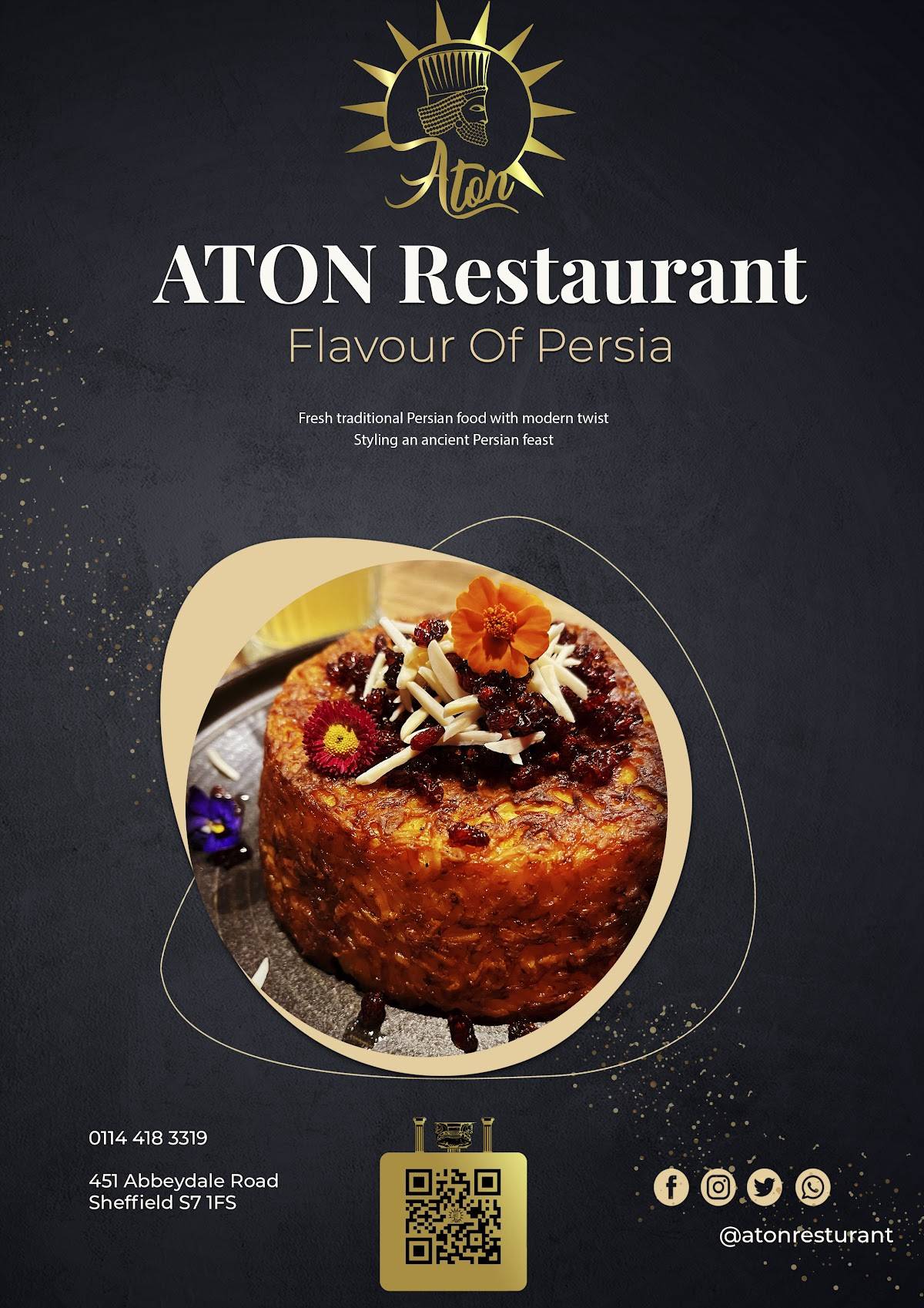 Menu at ATON Persian Restaurant & Bar, Sheffield