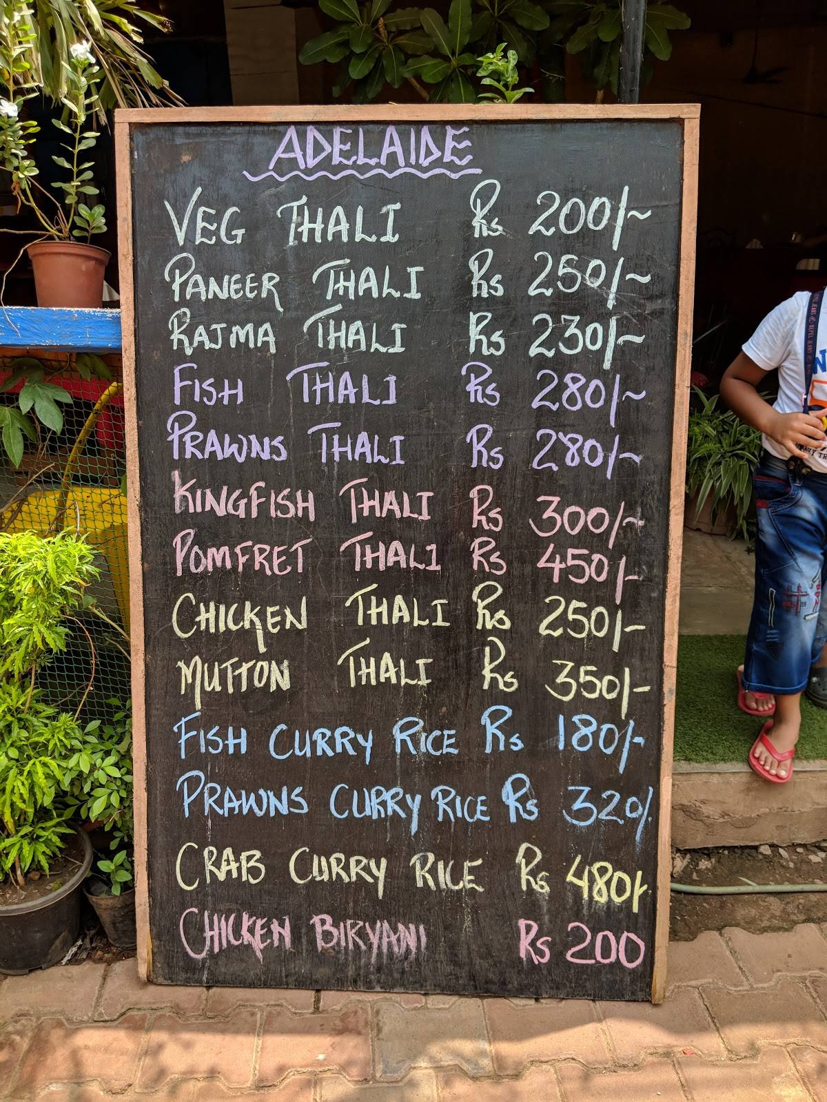 Menu at Adelaide Bar And Restaurant, Calangute