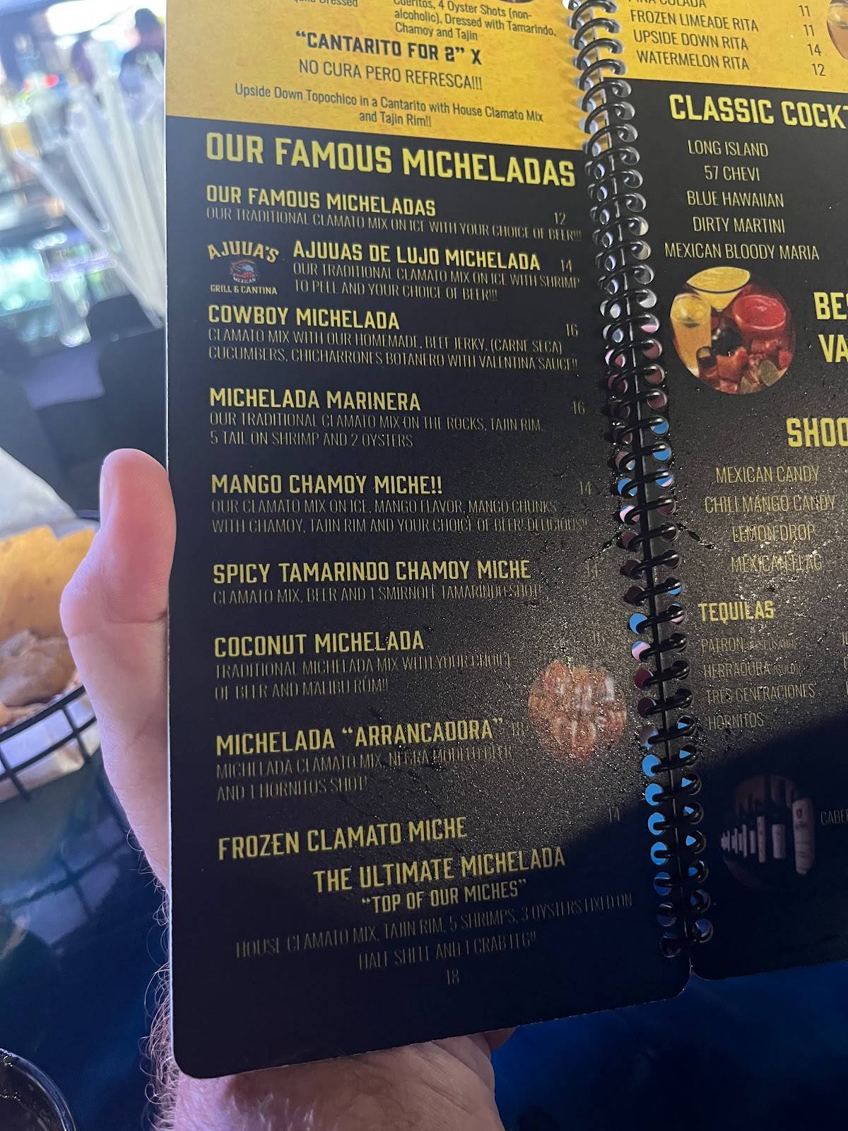 Menu at Ajuua's Mexican Grill & Cantina restaurant, Lubbock