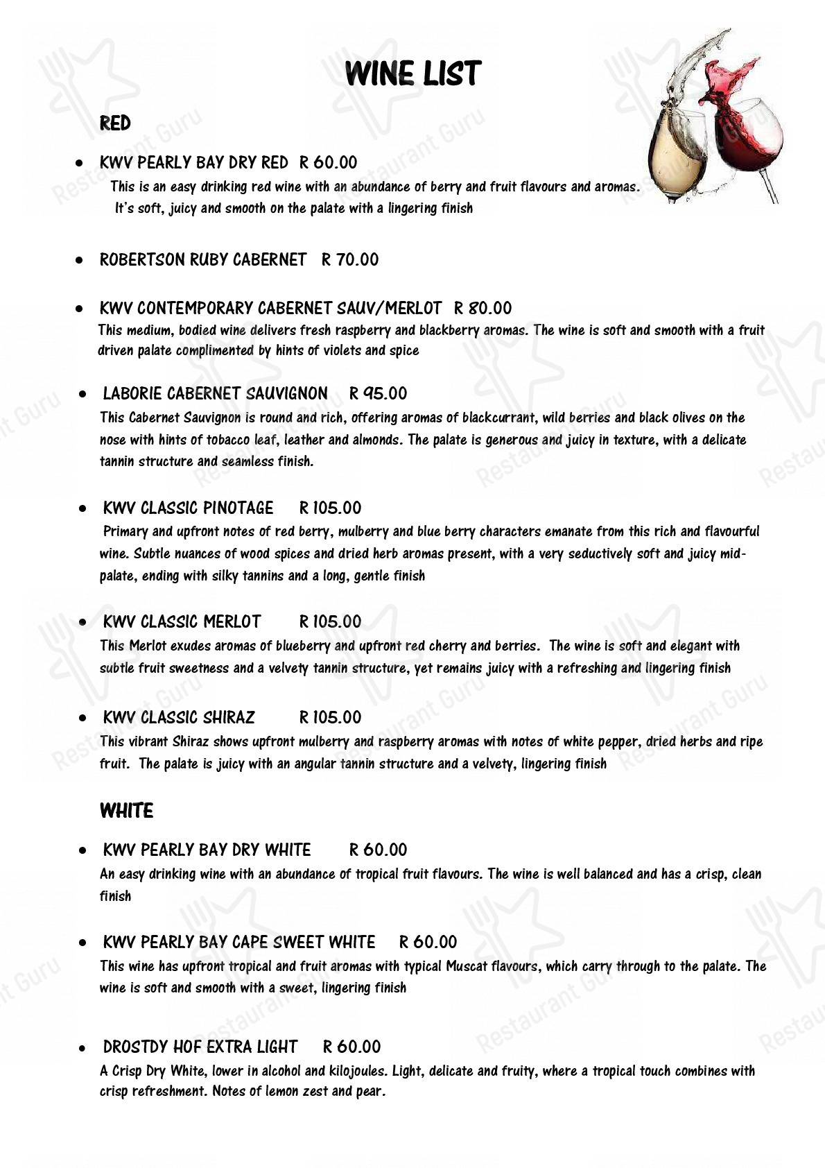Menu at The Willow Tree Pub & Grill, Akasia