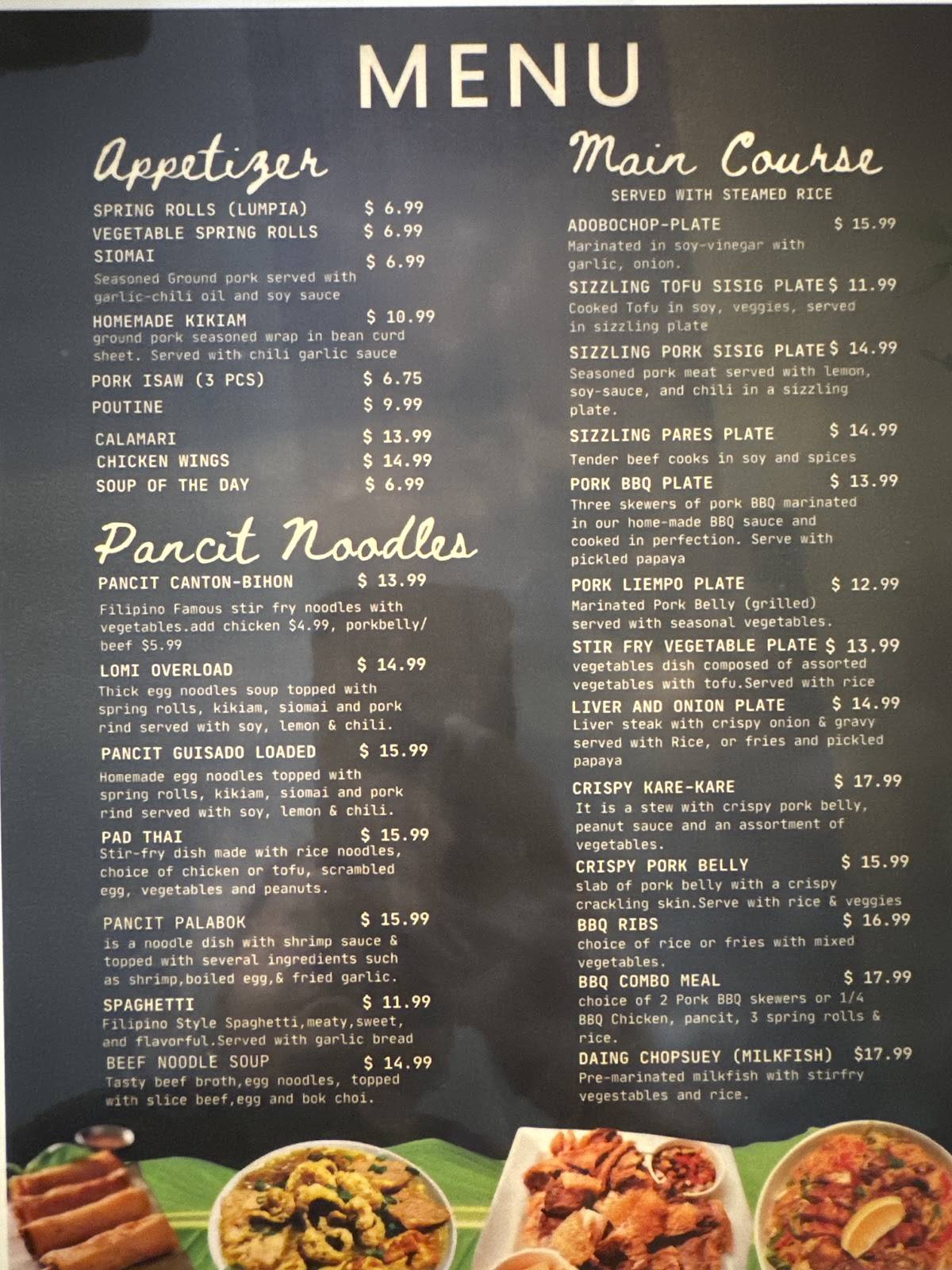 Menu at Ala Eh! Eatery restaurant, Halifax