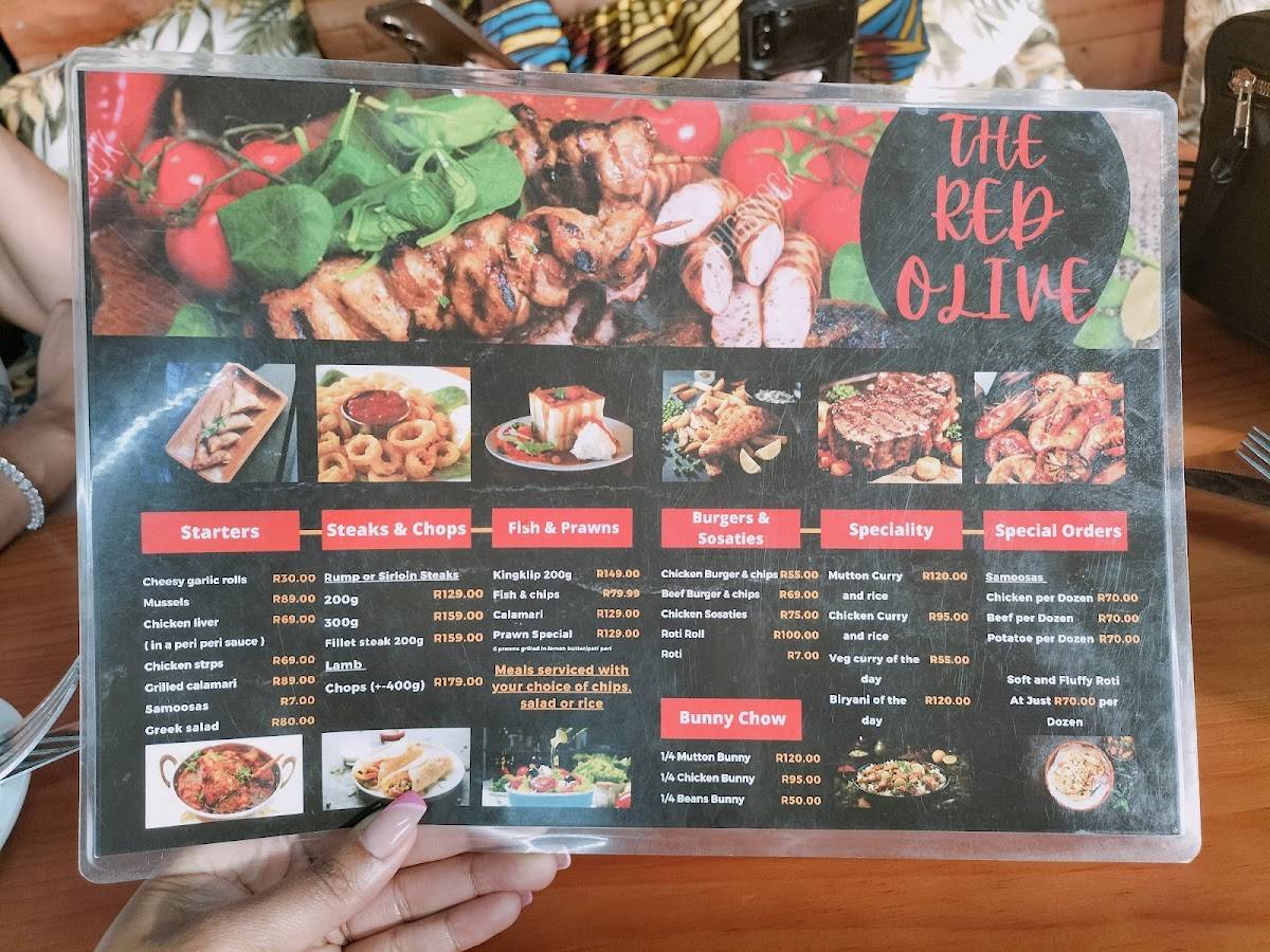 Menu at Red Olive restaurant, New Redruth