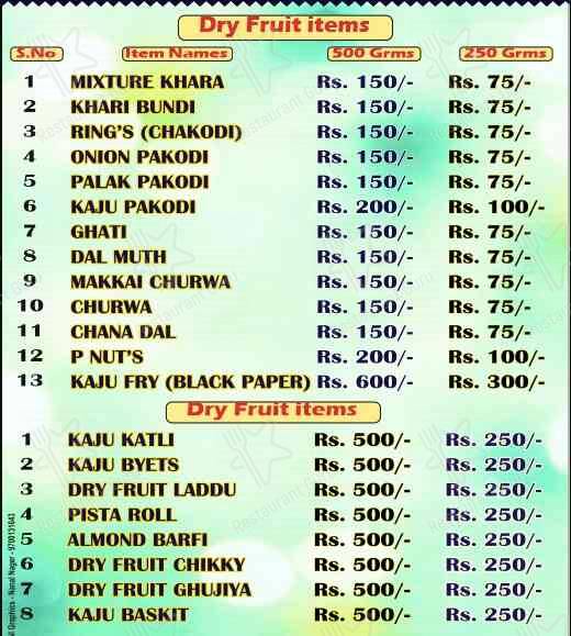 Menu at Alfa Bakery, Hyderabad, KHAN MANZIL.