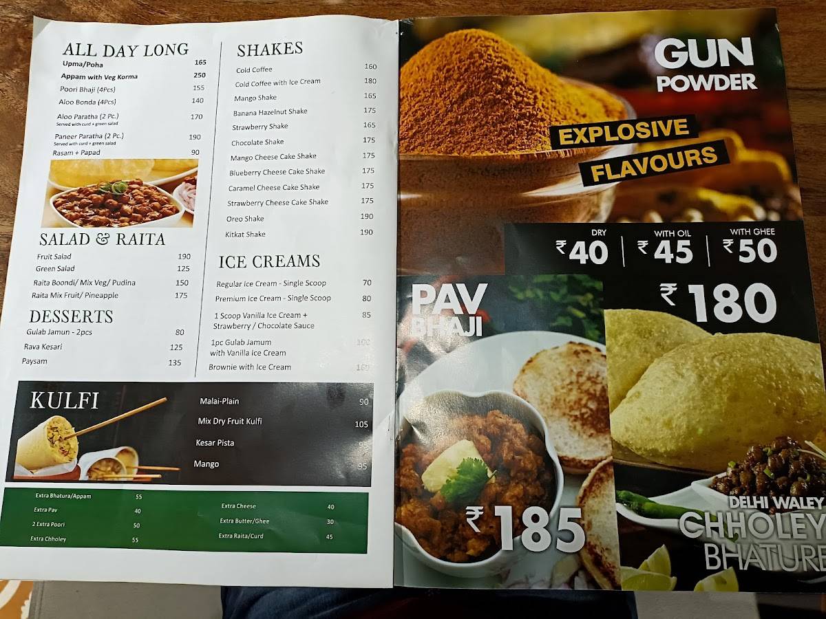 Menu at Curry Leaf, Allahabad, Edmonston road