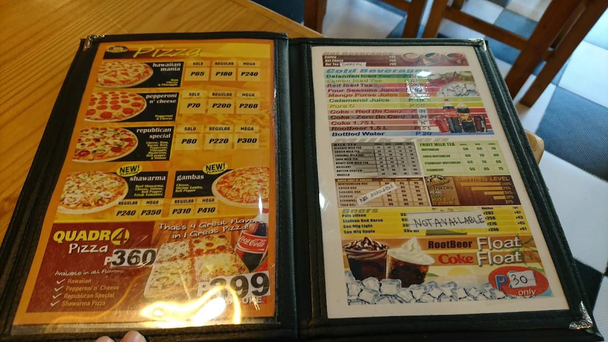 Menu at Alpha Pizza Republic Inc.-Commissary, Quezon City