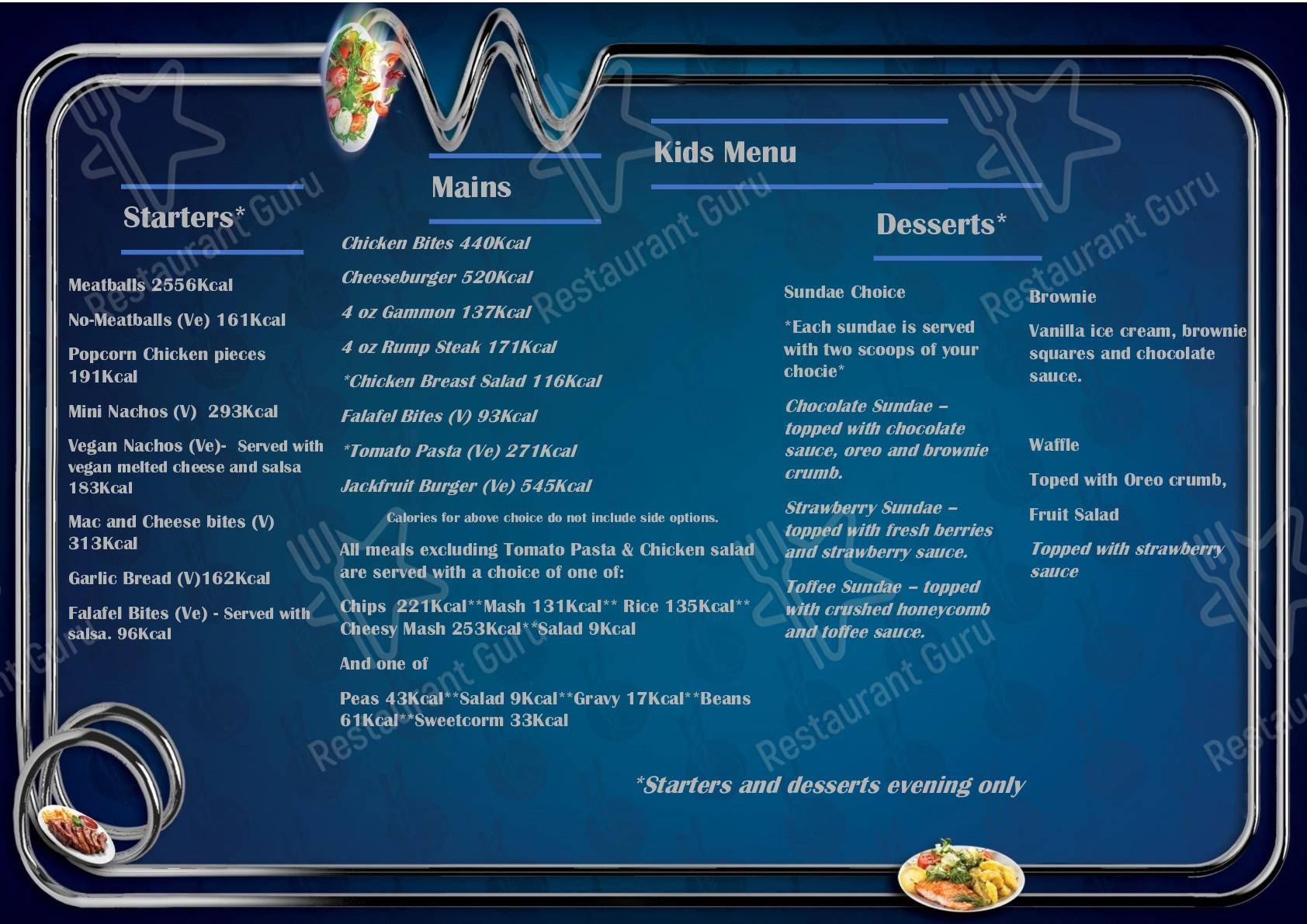 Menu at Alton Towers Resort - The Rollercoaster Restaurant, Alton ...