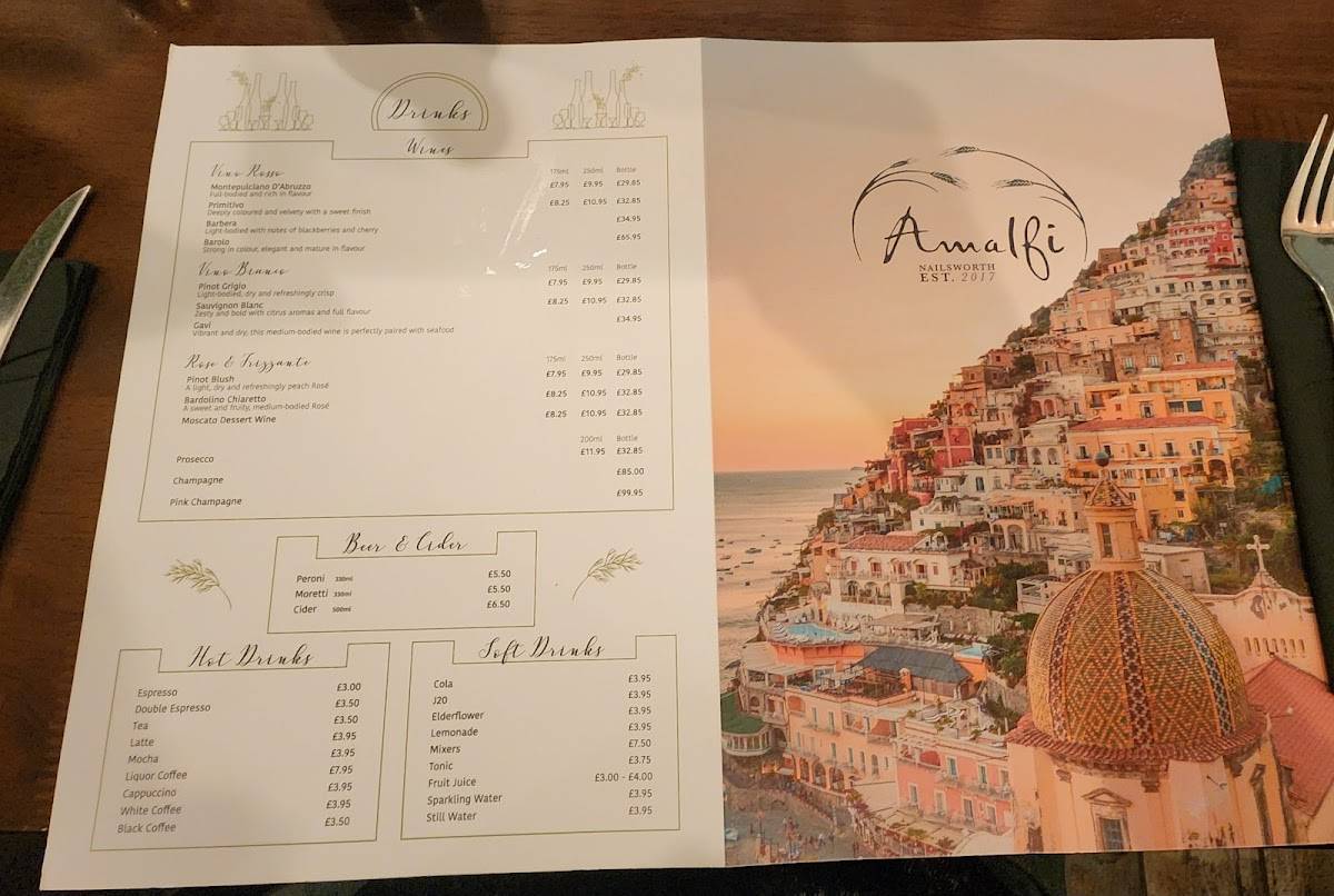 Menu at Amalfi Restaurant & Pizzeria, Stroud