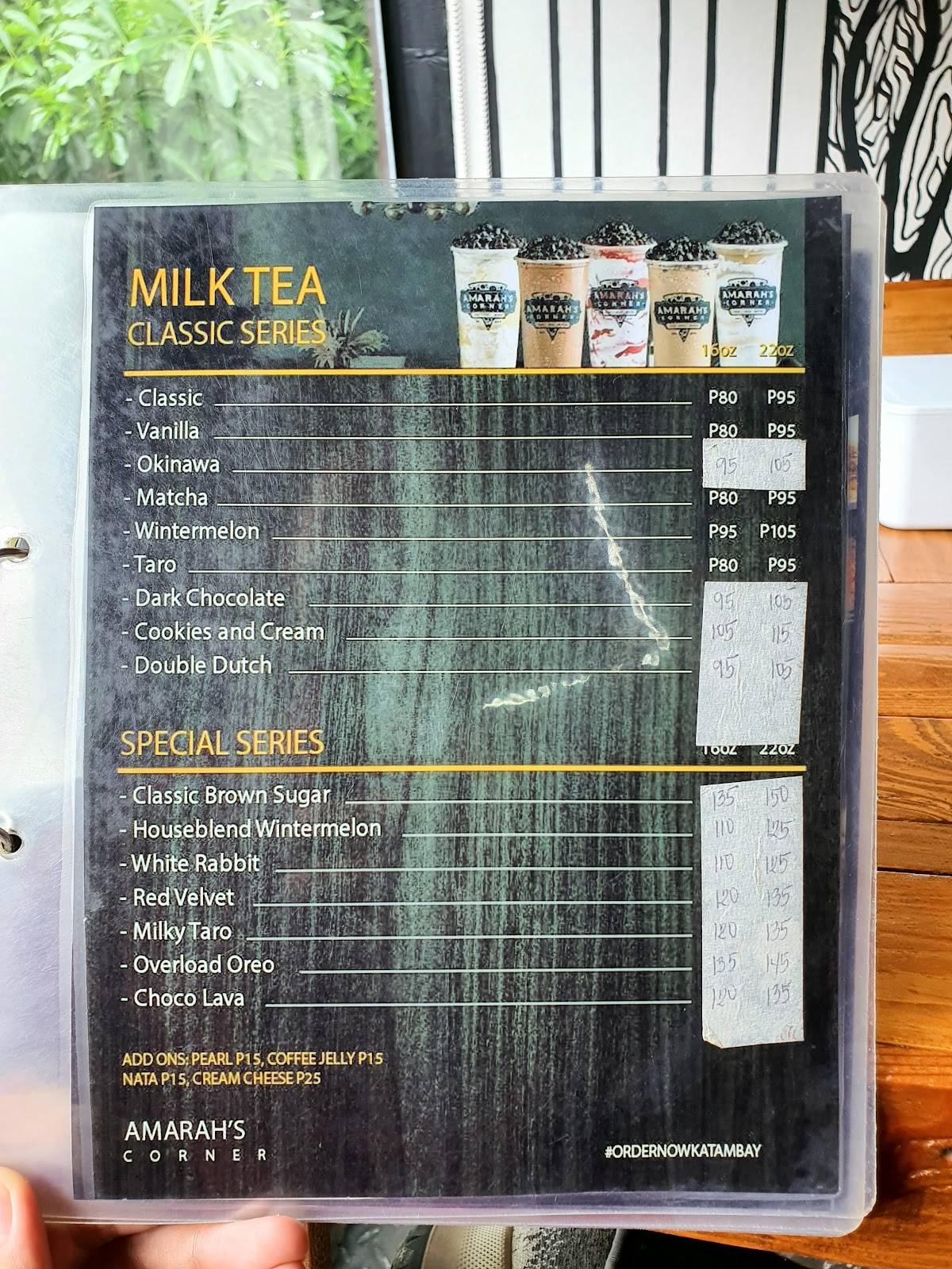 Carta del restaurante Amarah's Corner Lipa, Lipa