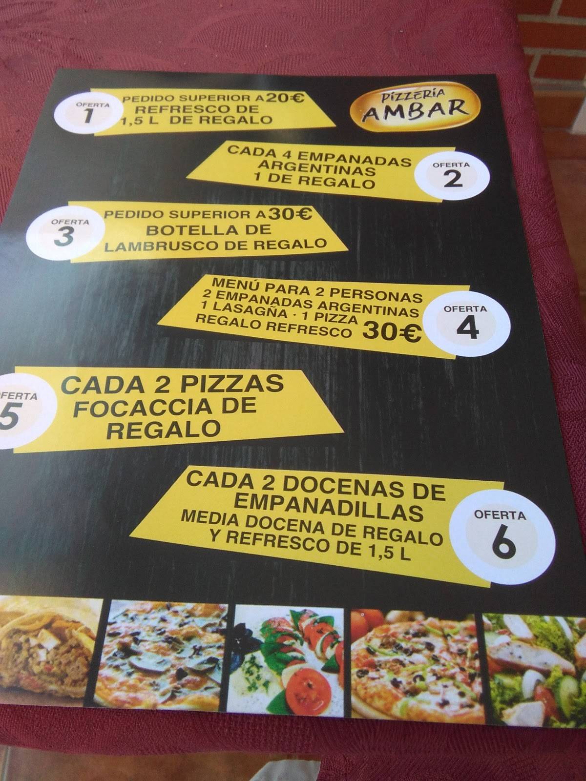 Menu at Ambar, Spain, Av. Rosa dels Vents