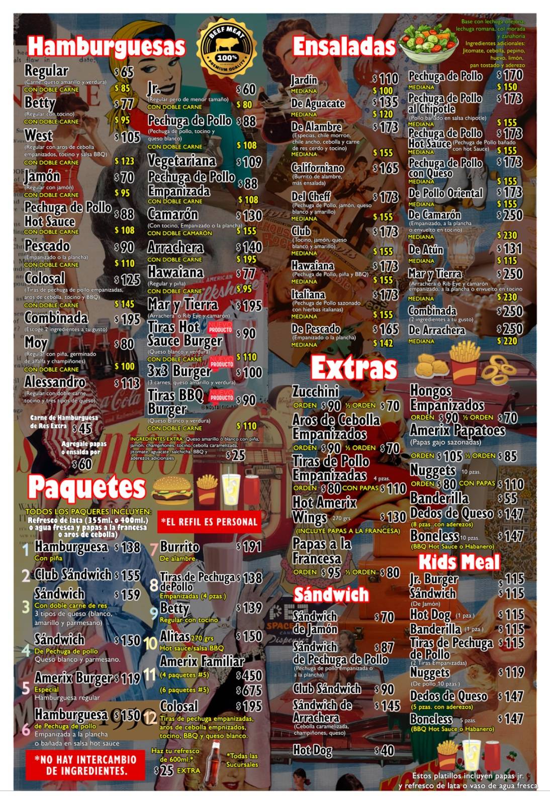Menu at Amerix Burger MUNICIPIO LIBRE (ORIENTE ) restaurant ...