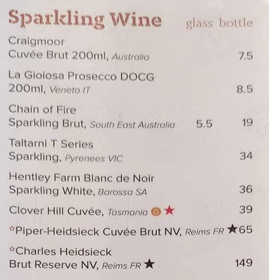 Menu at Amstel Club, Cranbourne