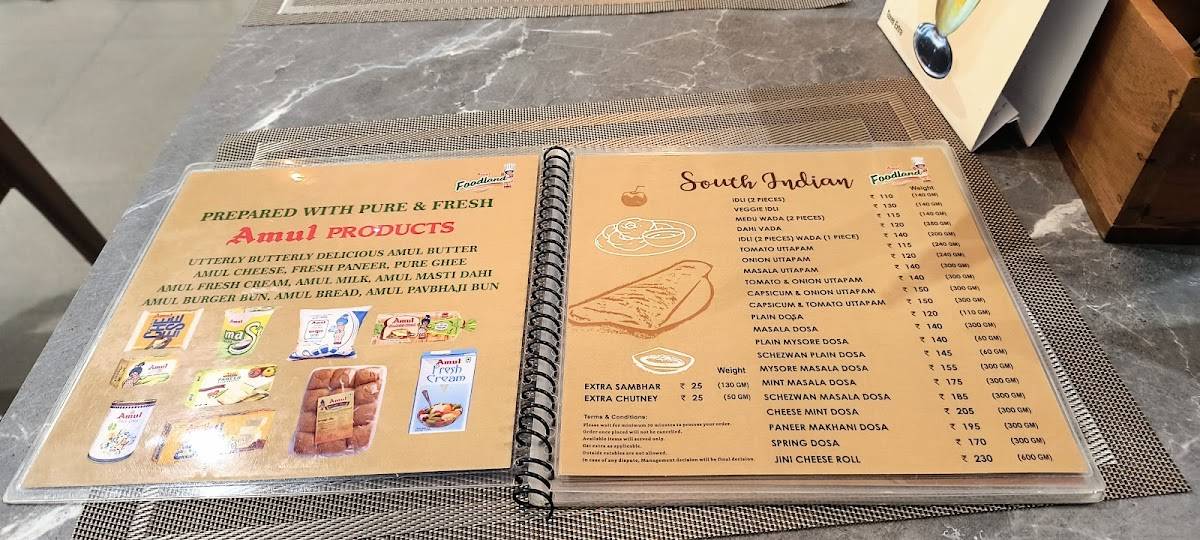Menu at Amul Foodland Nadiad, Nadiad