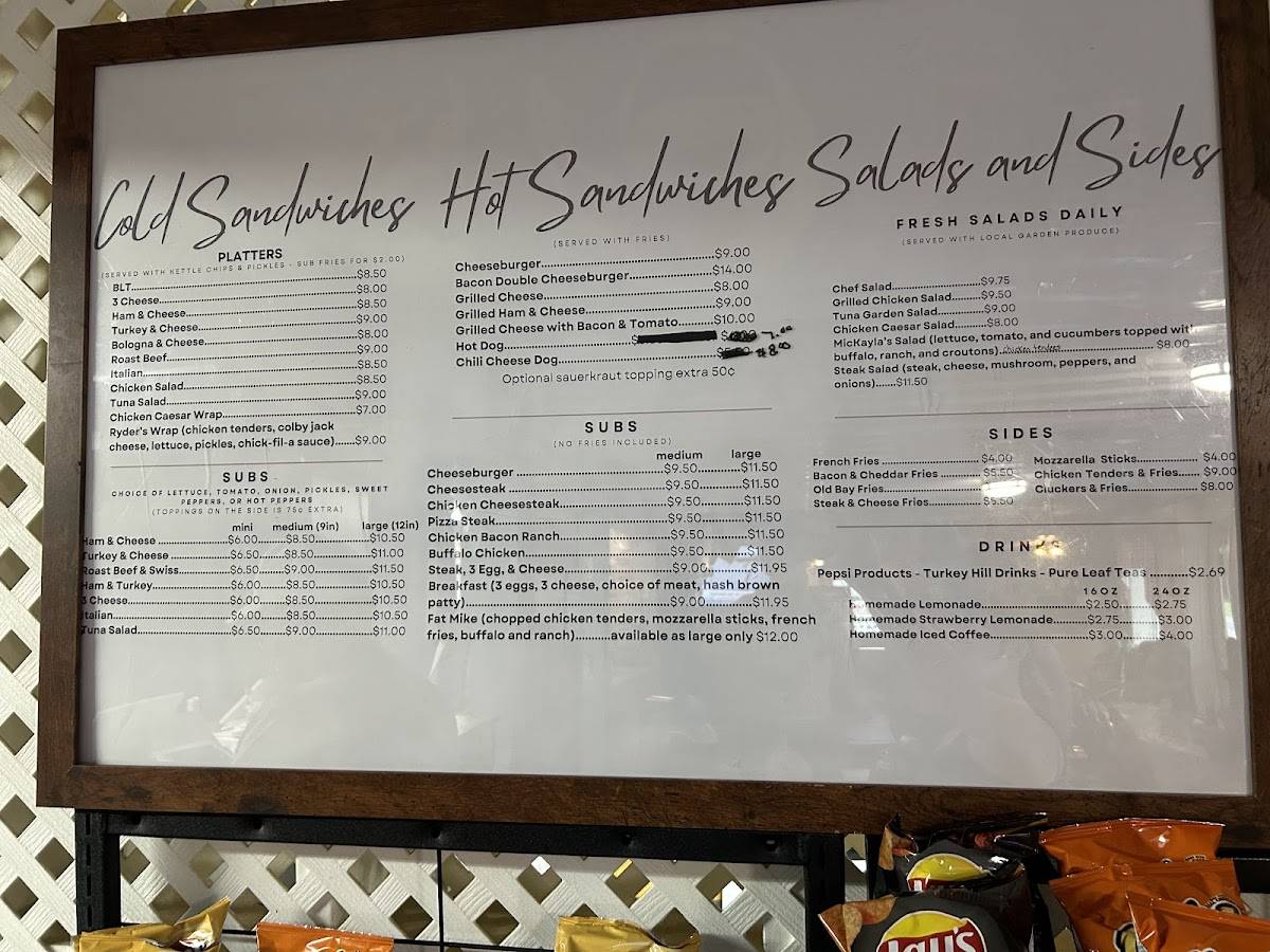 Menu at Amy’s Grill restaurant, Dover