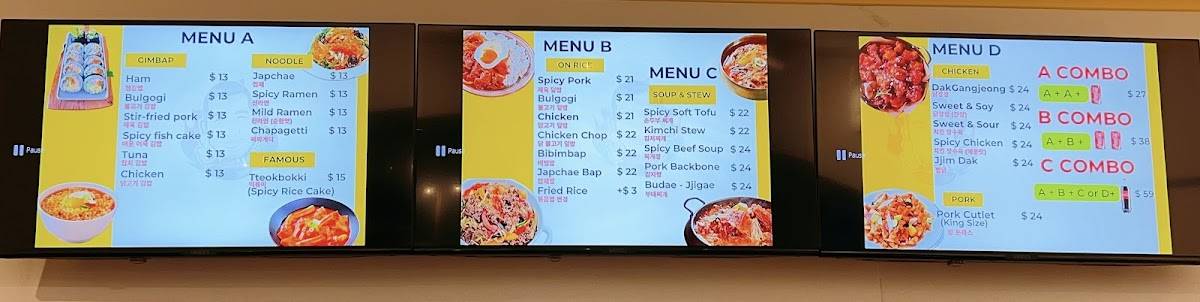 Menu at An Nyeong ha se yo Korean Food Takeaway restaurant, Upper Hutt