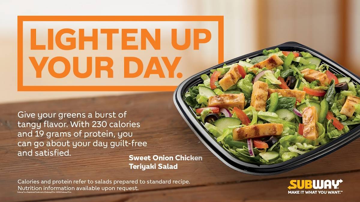 Menu at Subway fast food, Anaheim, W Lincoln Ave Unit A