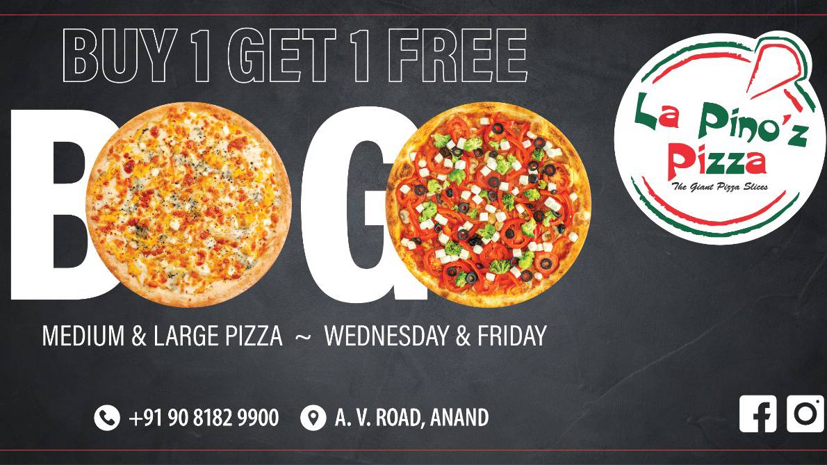 Menu at La Pino’z Pizza, A V Road, Anand