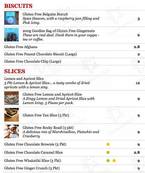 Menu at Ancient Grains Bakery, Lower Hutt, 687A Fergusson Dve