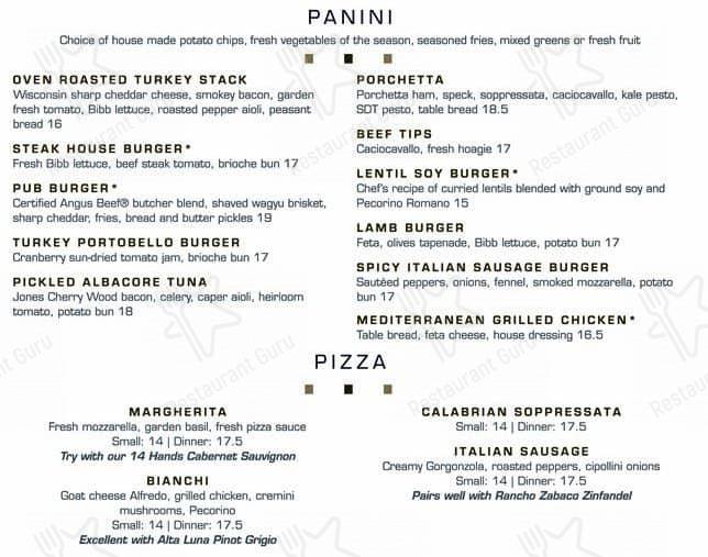Menu at Andiamo restaurant, Chicago, N O'Hare Fld