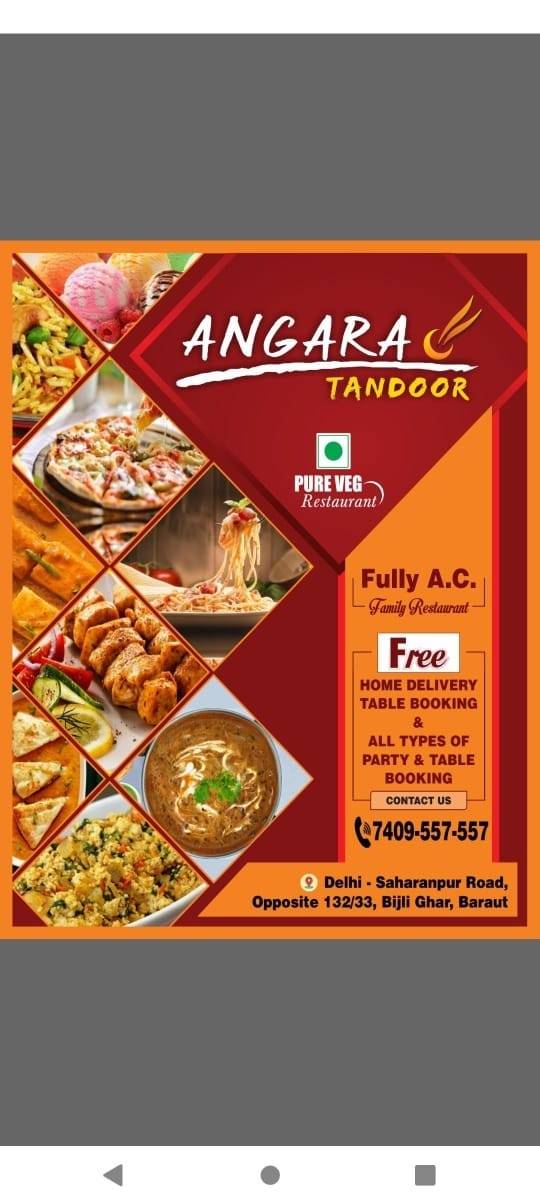 Menu at Angara Tandoor, Baraut, Saharanpur - Delhi Rd