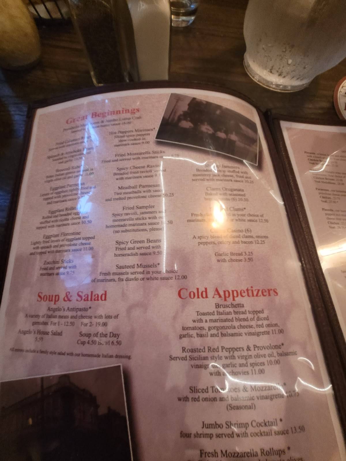 Menu at Angelo's Fairmount Tavern pub & bar, Atlantic City
