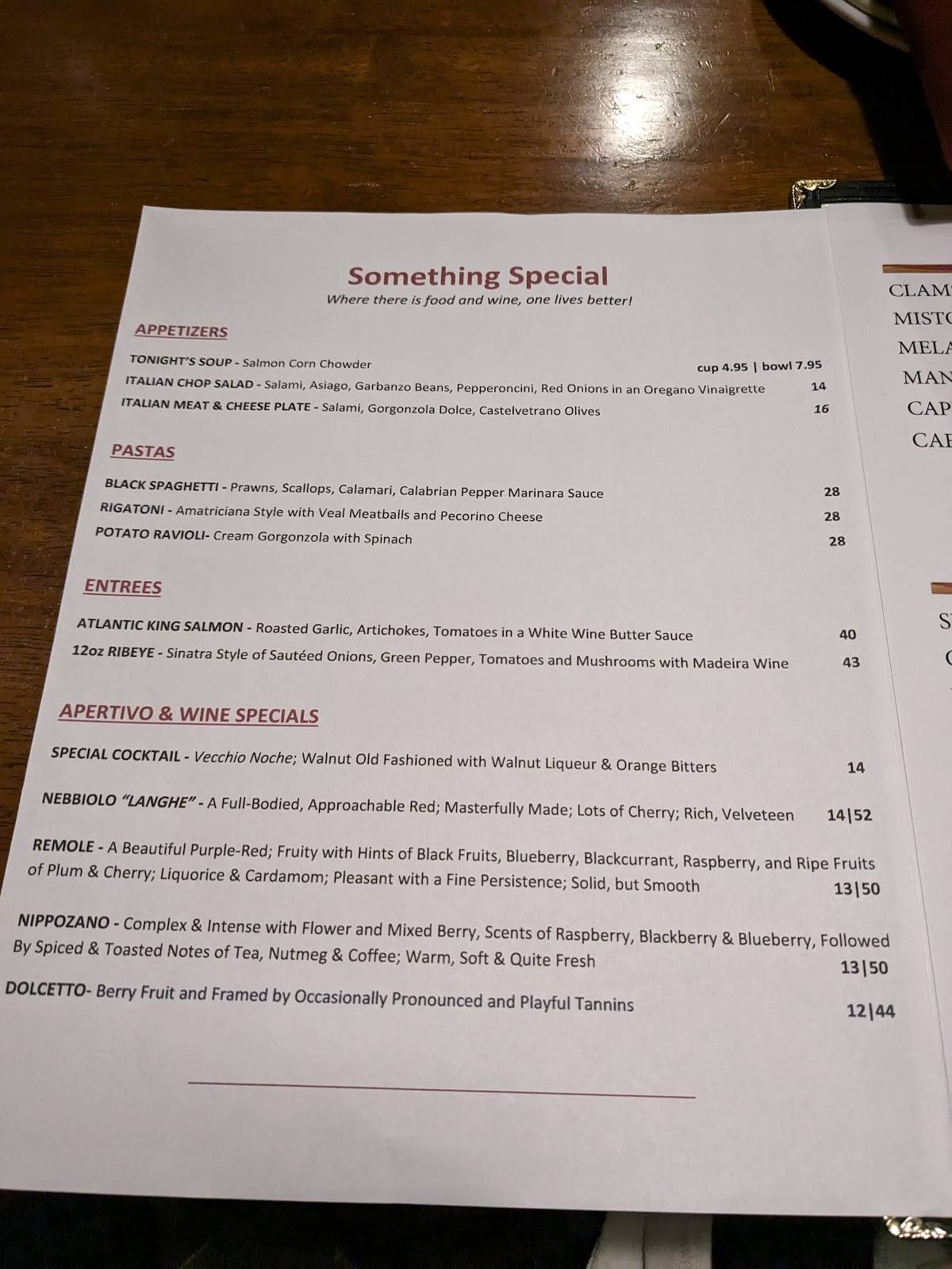 Menu at Angelo's of Bellevue pub & bar, Bellevue