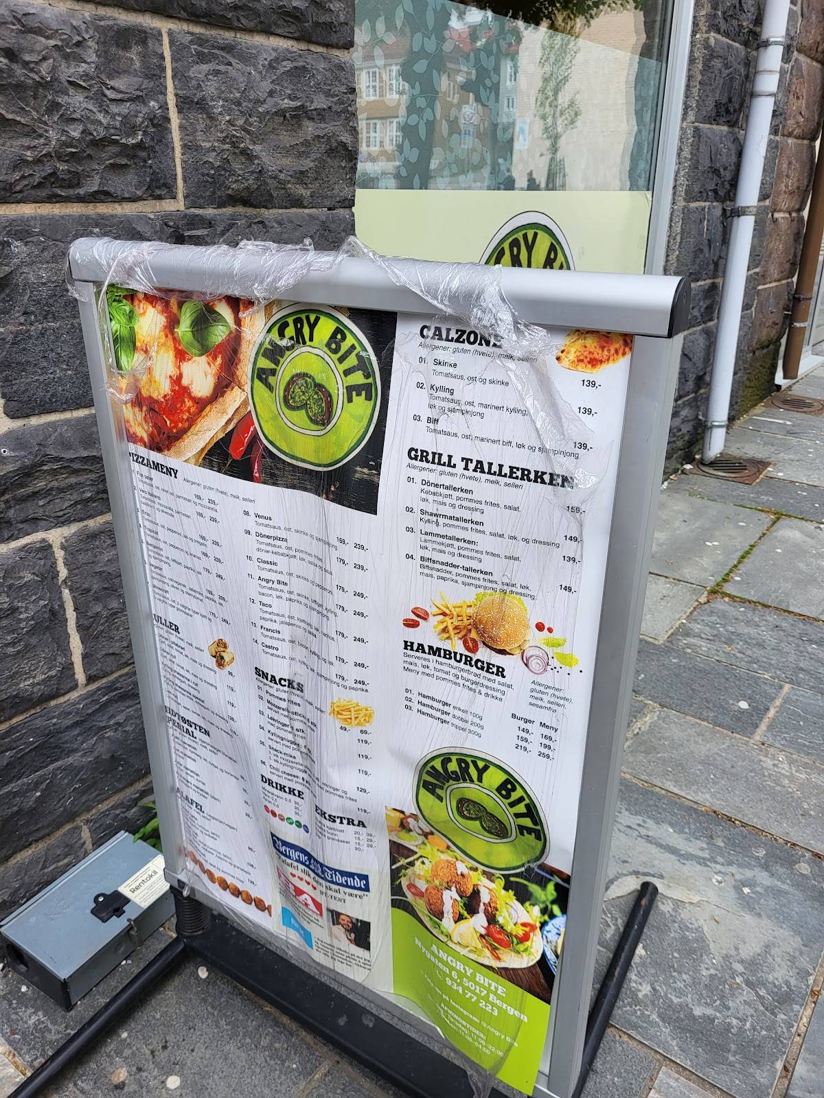 Menu at Angry Bite restaurant, Bergen