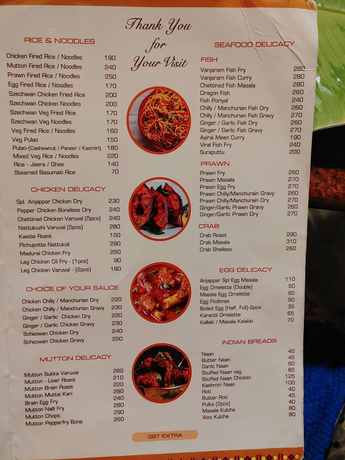Menu at Anjappar Authentic Chettinad Restaurant, Hosur