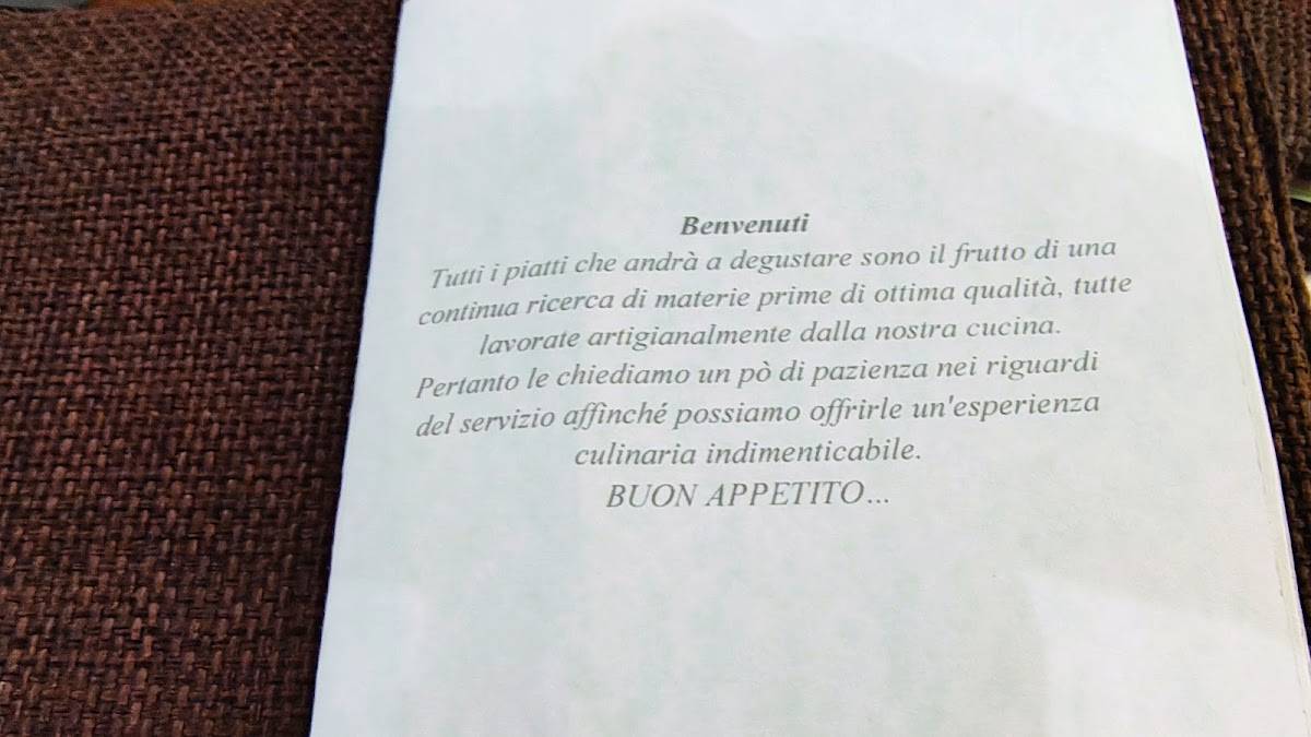 Menu da Antico Frantoio ristorante, Prossedi