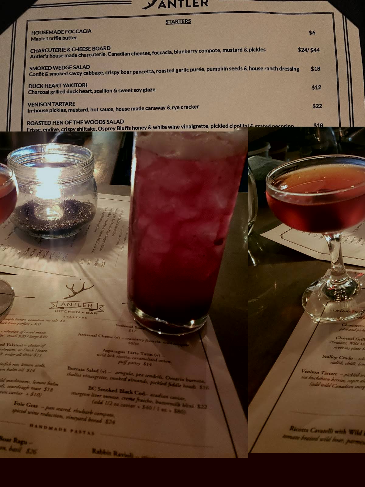 Menu at Antler Kitchen & Bar, Toronto