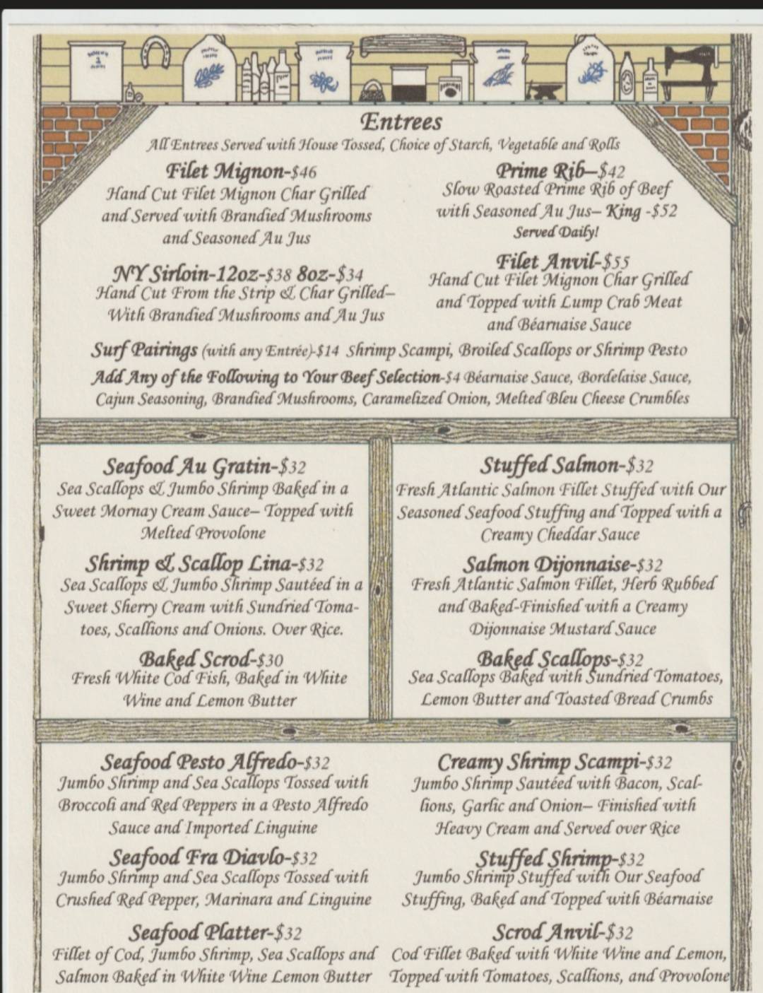 Menu at Anvil Inn Restaurant, Fort Edward