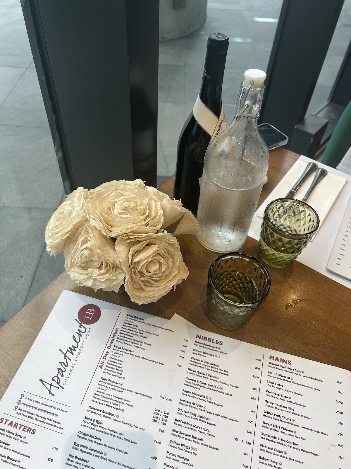 Menu at Apartment 1B Arya Plaza BGC restaurant, Taguig