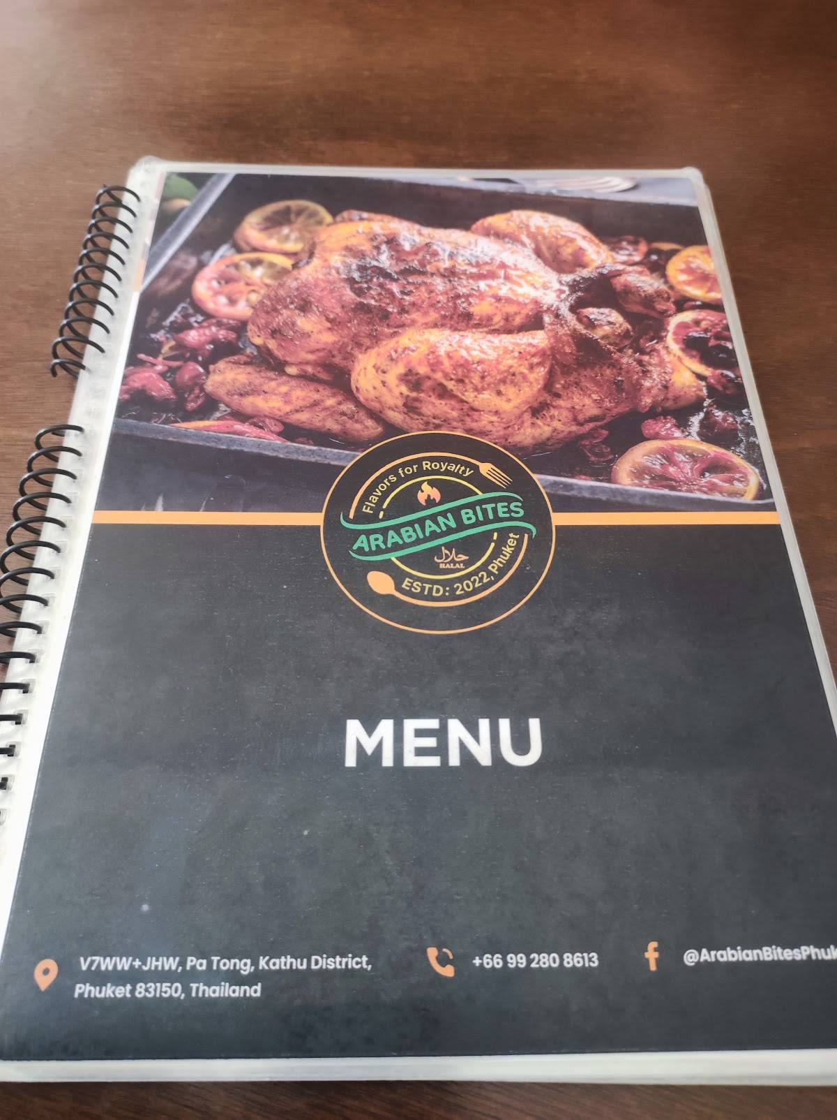 Menu at Arabian Bites (อาราเบียน ไบท์ส) restaurant, Kathu