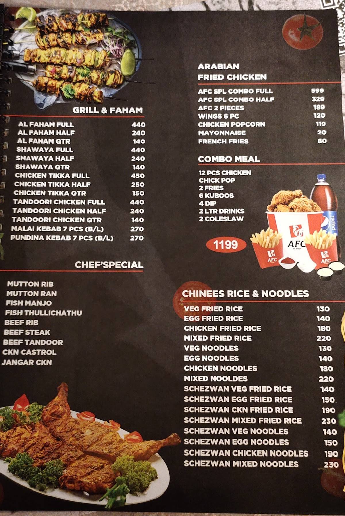 Menu at Arabian Delight Stadium Palakkad, Palakkad