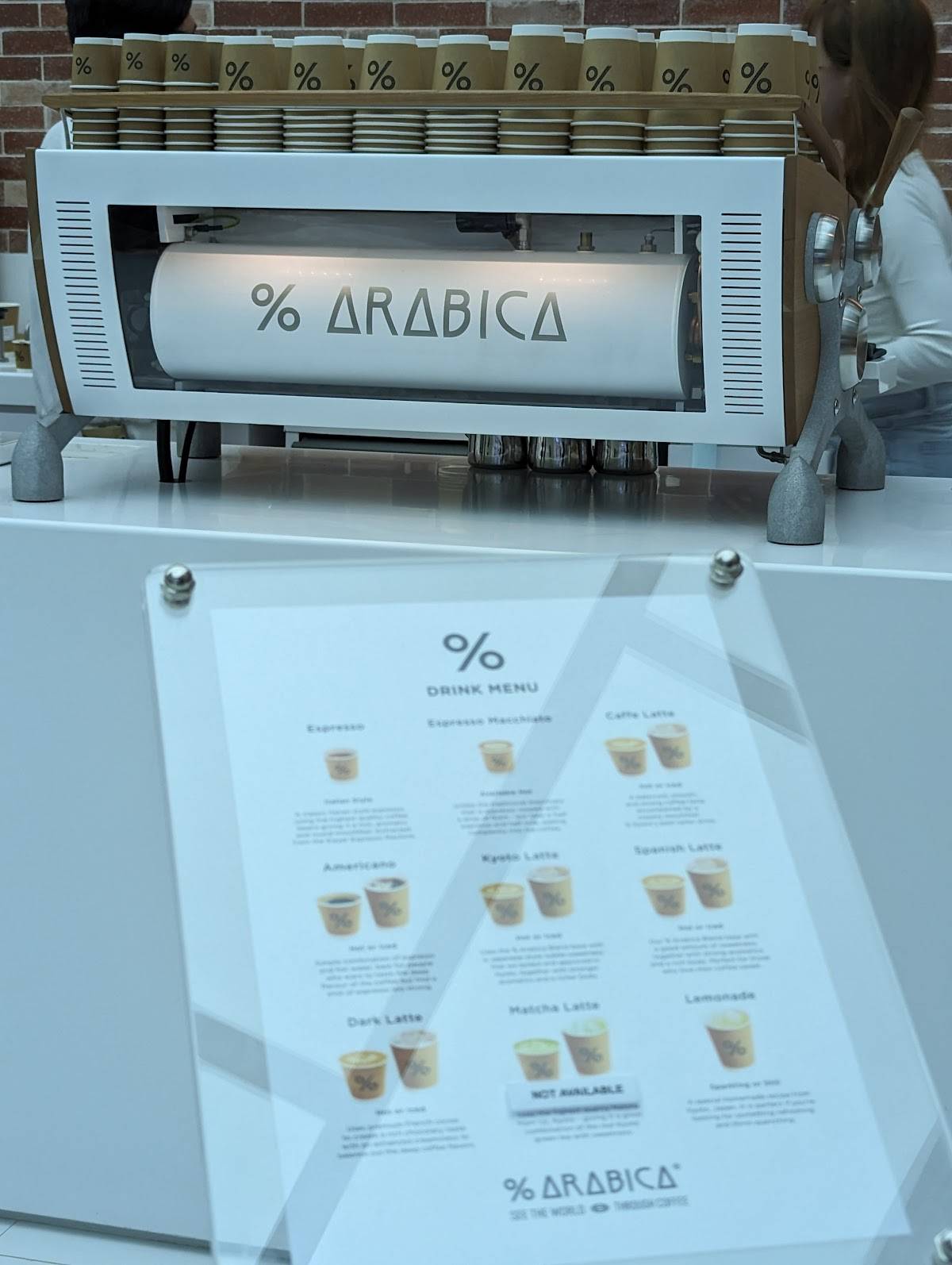 Menu at % Arabica Manila Mitsukoshi BGC cafe, Taguig