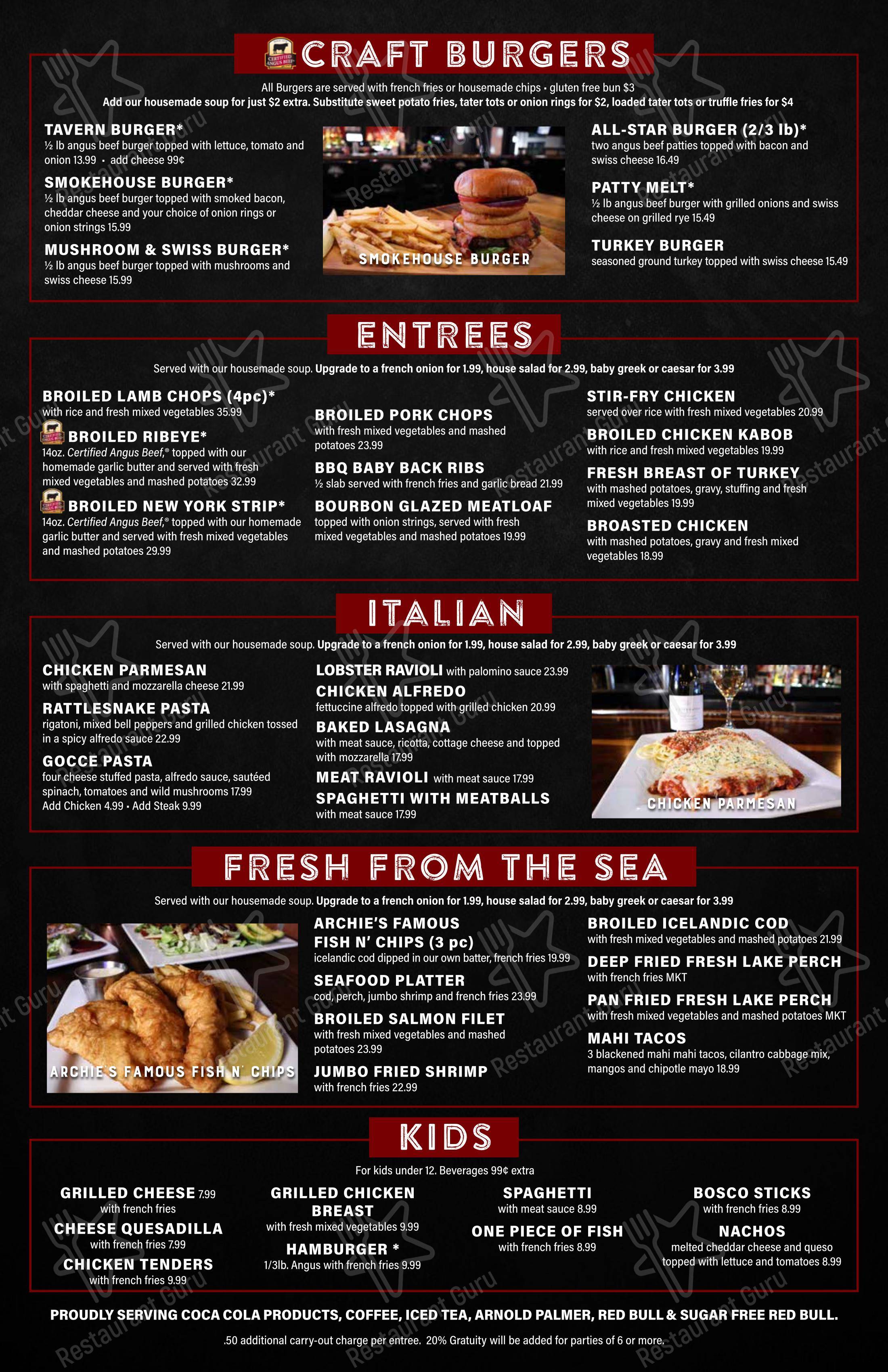 Menu at Archie's Restaurant, Livonia