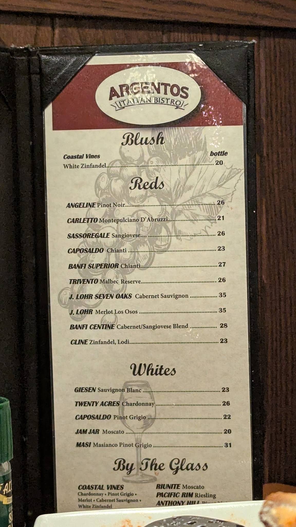Menu at Argento's Italian Bistro pub & bar, Port Richey, US-19