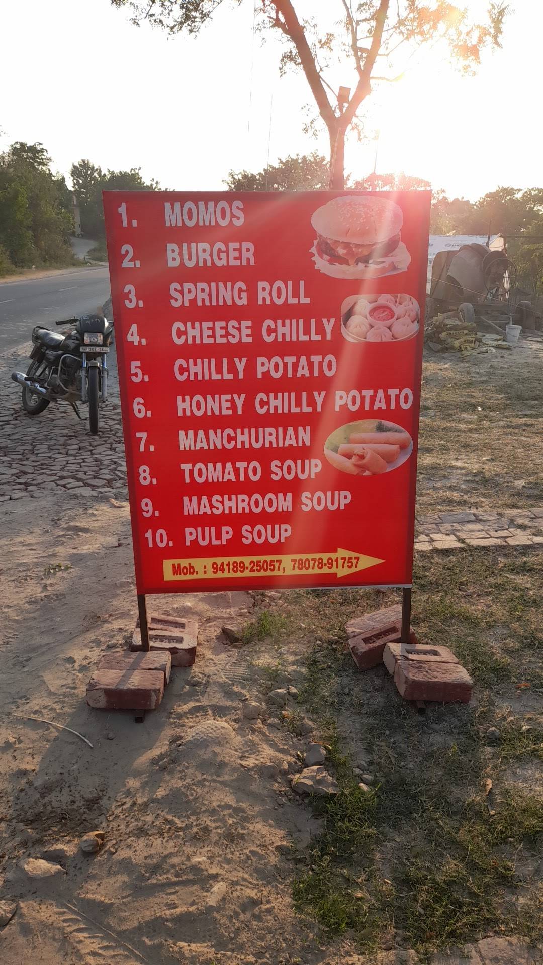 Menu at Army Tiger Hut, India