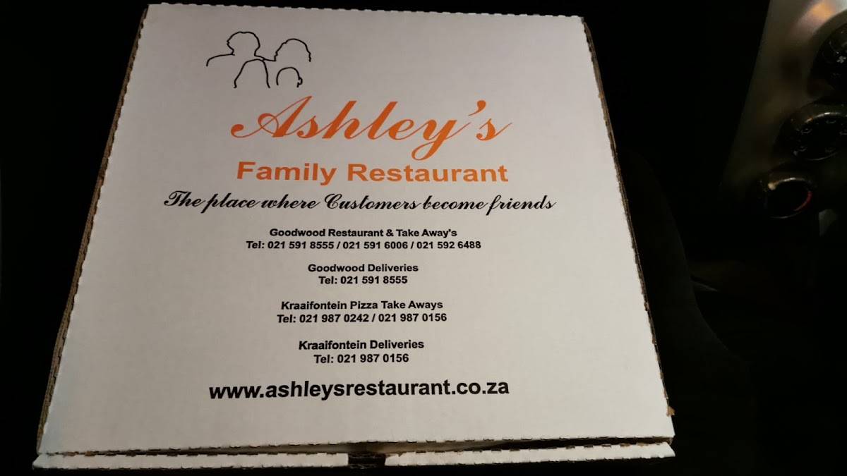 Menu at Ashley's Family Restaurant, Cape Town, 123 Voortrekker Rd