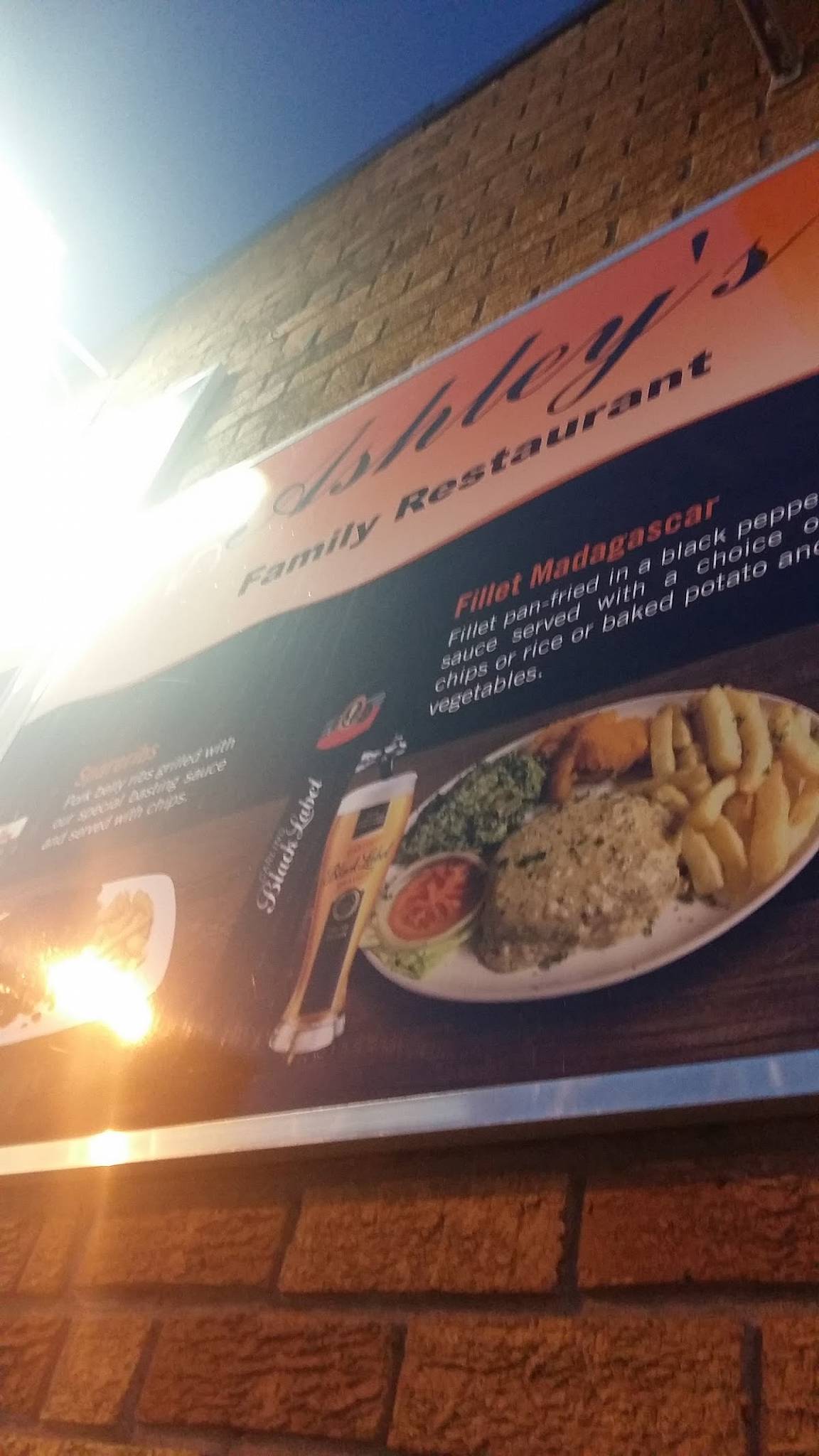 Menu at Ashley's Family Restaurant, Cape Town, 123 Voortrekker Rd