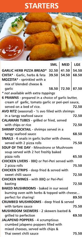 Menu at Ashley's Family Restaurant, Cape Town, 123 Voortrekker Rd