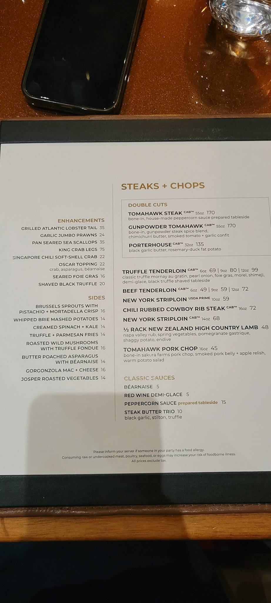 Menu at Atlas Steak + Fish pub & bar, Burnaby