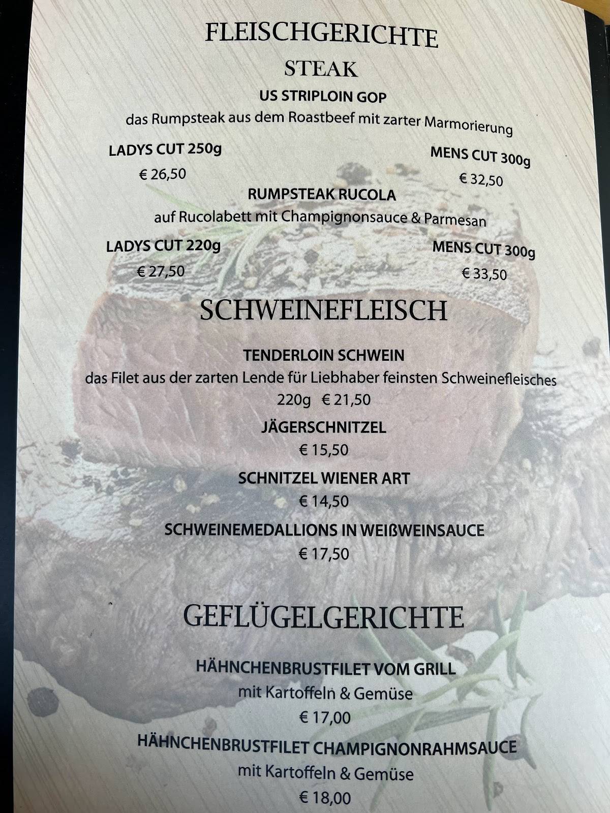 Speisekarte von Au Lac restaurant, Gießen