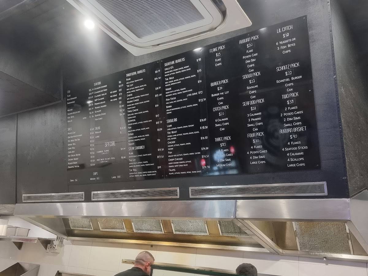 Menu at Auburn Catch Fish & Chips restaurant, Hawthorn